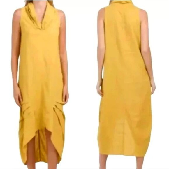 For Cynthia | Dresses | New For Cynthia Linen Blend Cowl Neck Dress In ...